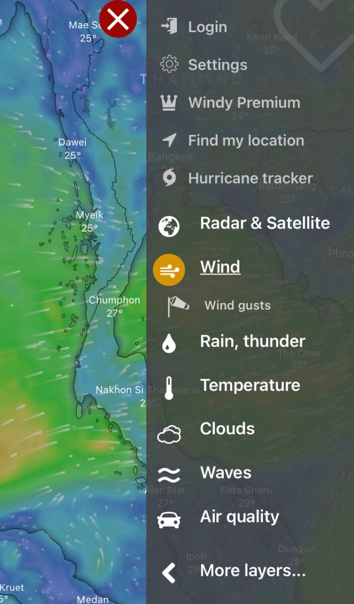 แนะนำวิธีใช้ "Windy" แอปพยากรณ์อากาศ เช็กเรดาร์ฝนแม่นยำ ผ่านดาวเทียม