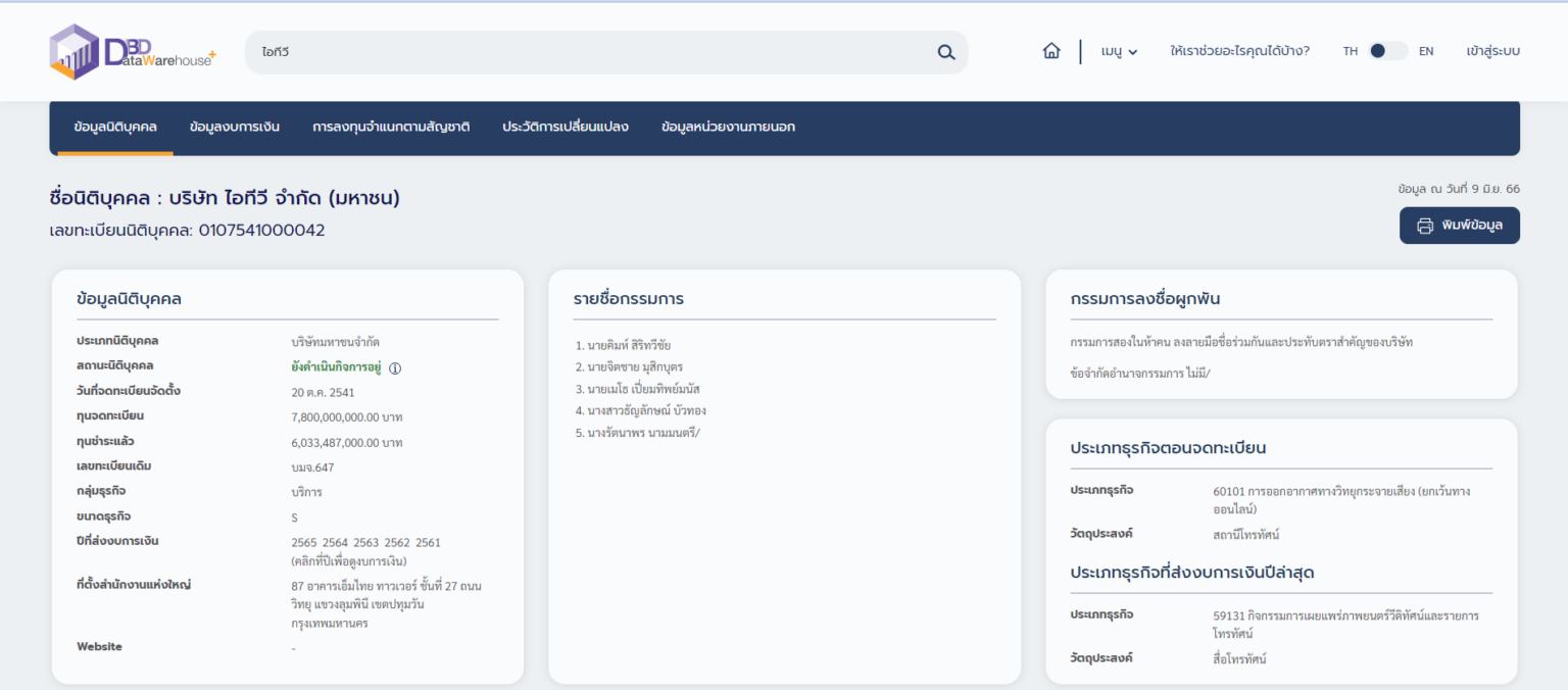 วิธีใช้ DBD DataWarehouse จากกรมพัฒนาธุรกิจการค้า ค้นหาข้อมูลทางธุรกิจ | Thaiger ข่าวไทย