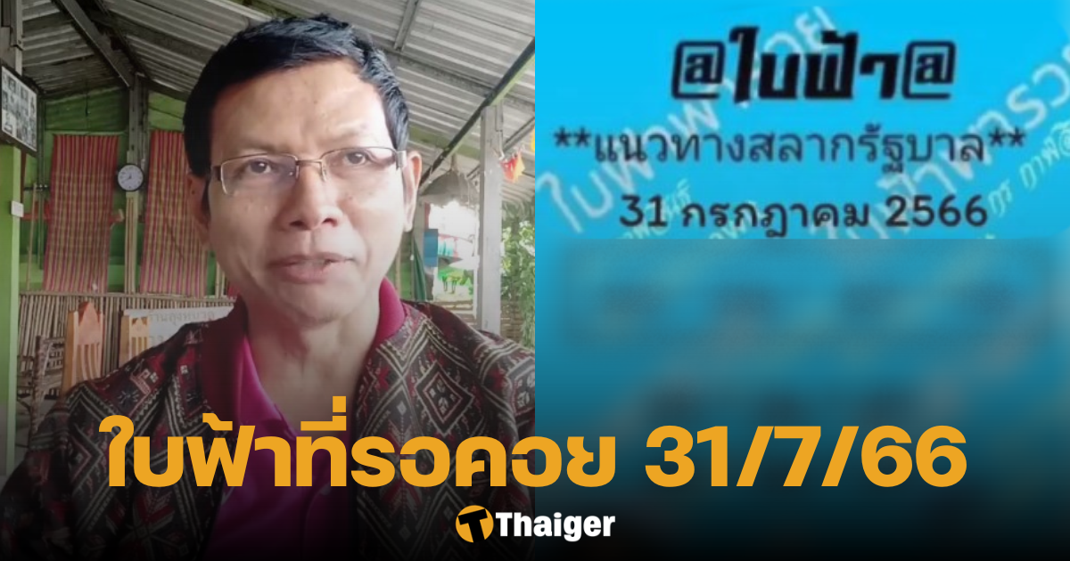 เลขเด็ดใบฟ้า 31 7 66 จับตาเลขท้าย 2 ตัวให้ดี งวดนี้มีโอกาสเข้าเป้า ...