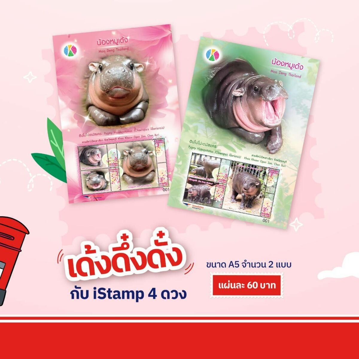 Thailand Post unveils ‘Moo Deng’ iStamp & postcard collection | Thaiger
